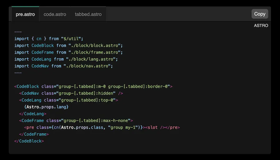 Astro Tabbed Code Block - Matt DeKok